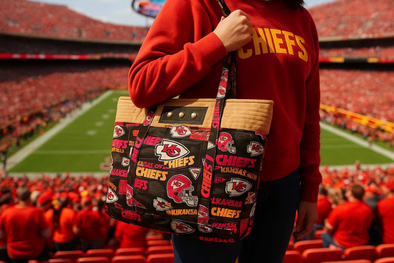 Kansas City Chiefs Quilted Tote Bag - Collegiate Collection | Handmade ...